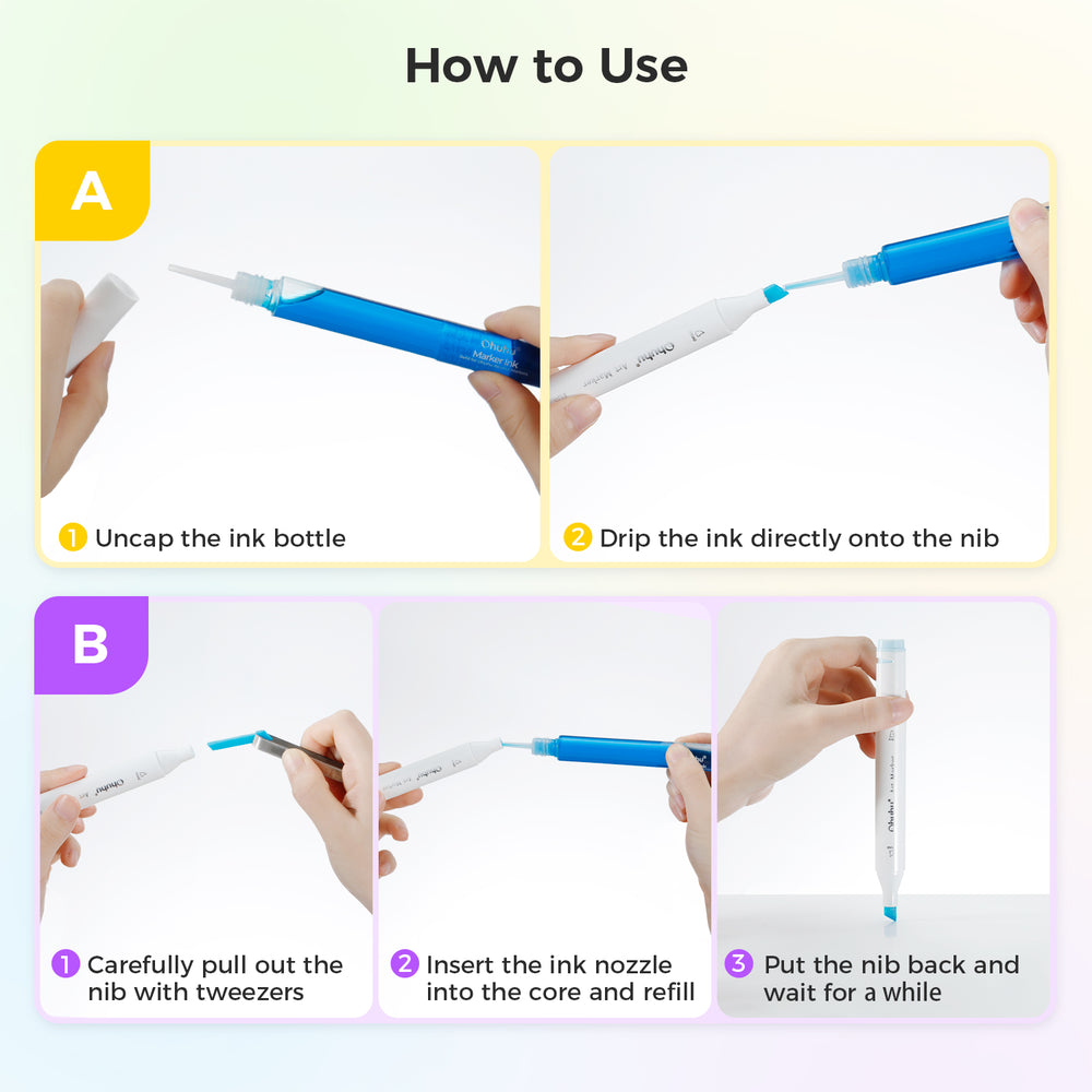 Ohuhu Marker Ink 120 Refill for Alcohol marker